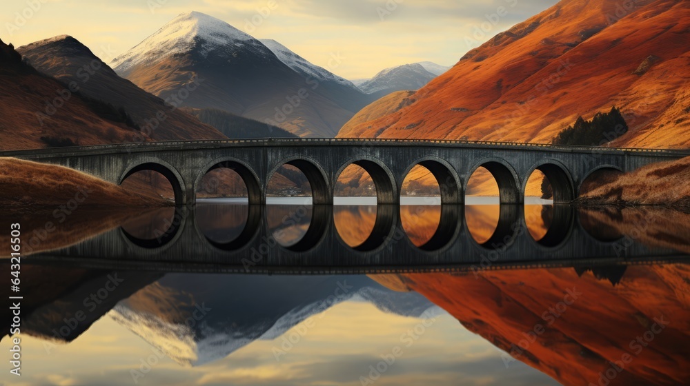 landscape symmetry and curves, abstract, contain elements of surrealism ...