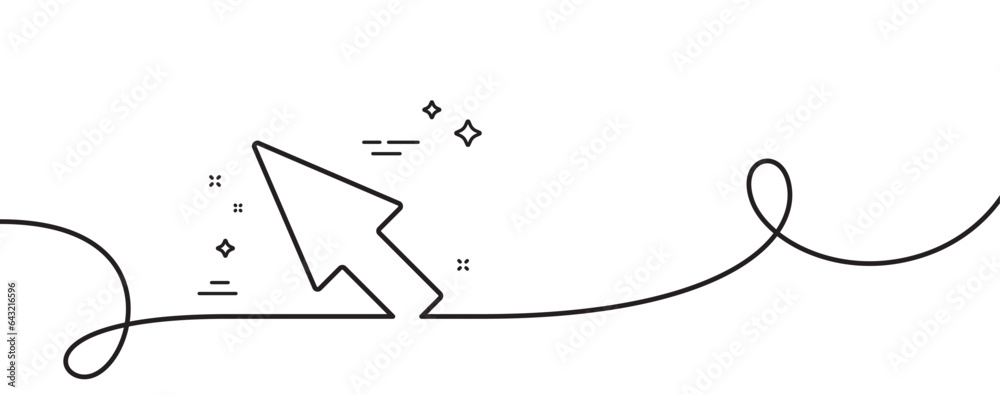 Mouse Cursor line icon. Continuous one line with curl. Pointer sign ... Mouse Cursor line icon. Continuous one line with curl. Pointer sign ...