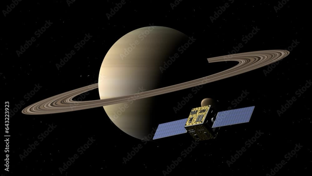 space exploration saturn satellite 3d animation. can be used to ...