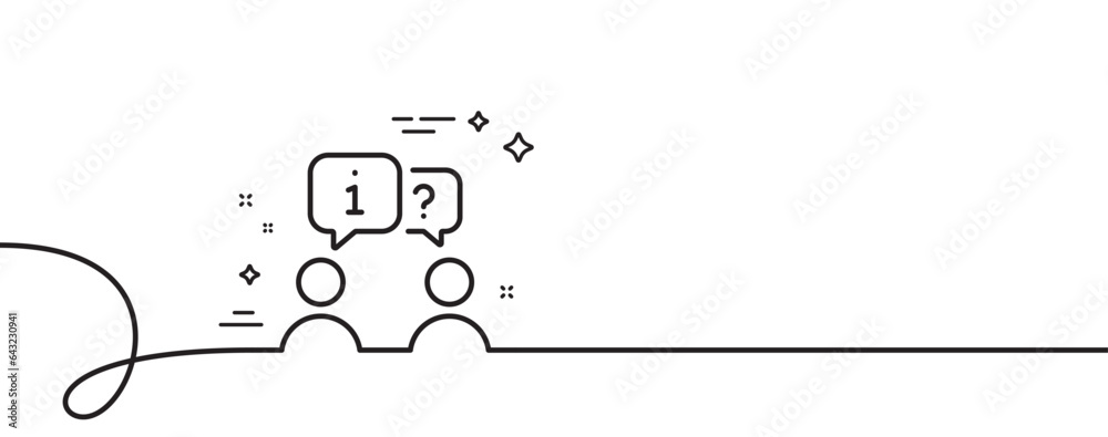 Interview line icon. Continuous one line with curl. Job information ...