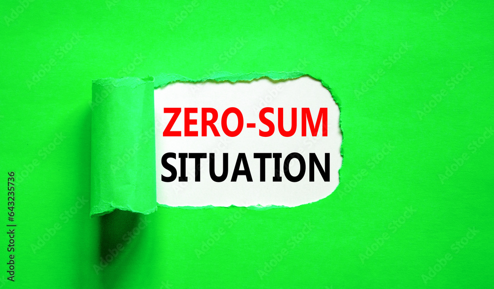 Zero-sum situation symbol. Concept words Zero-sum situation on ...