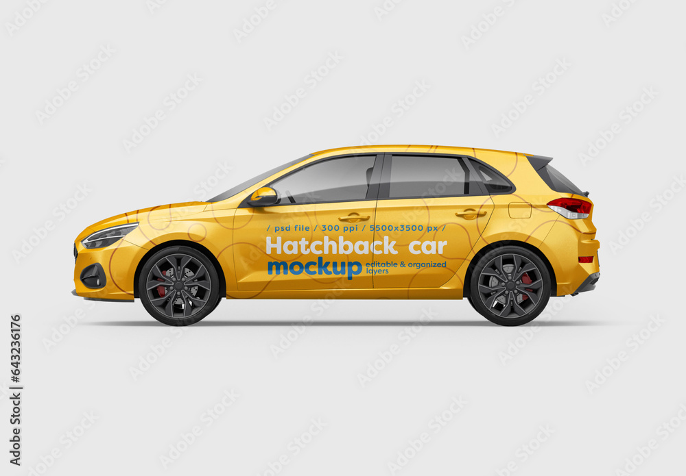 Hatchback Car Mockup Stock Template | Adobe Stock