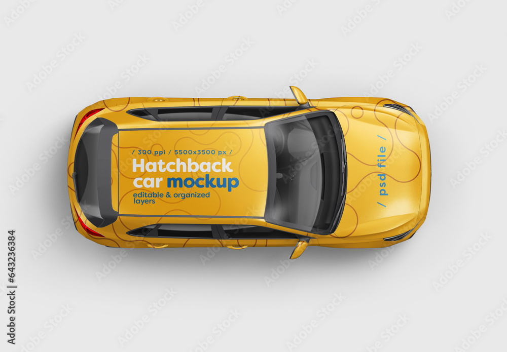 Hatchback Car Mockup Stock Template | Adobe Stock