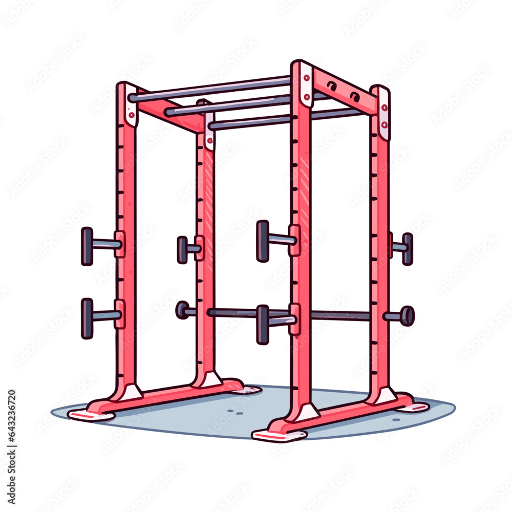 Power Rack vector icon in minimalistic, black and red line work, japan ...
