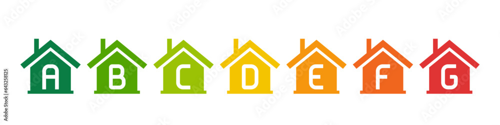 Icons for Energy Performance Certificate (EPC), Rating of Houses by ...