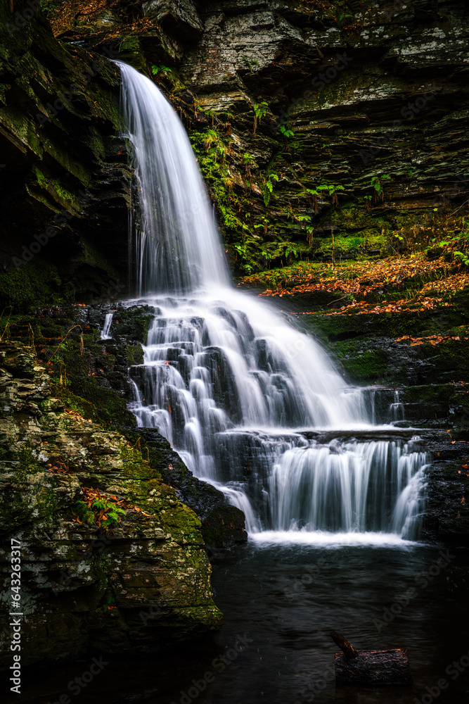 Lower Bridesmaids Falls in Bushkill Falls, Pennsylvania. Bushkill Falls ...