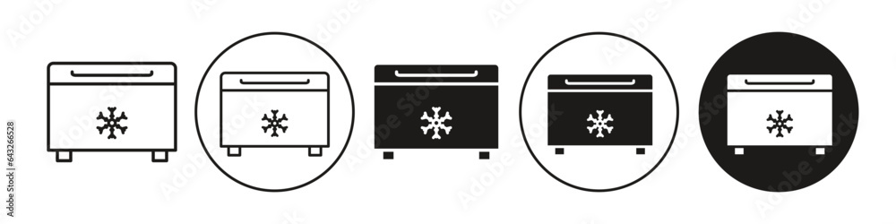 Freezer icon. Household refrigerator fridge symbol. Vector set of cold ...