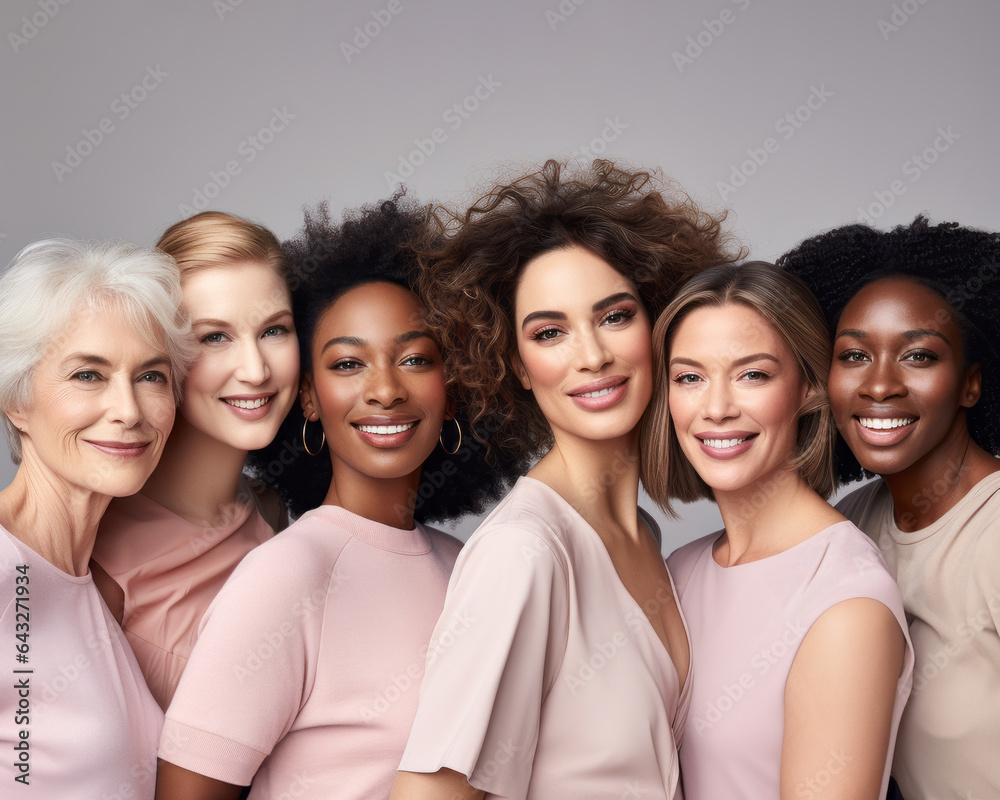 Ilustração do Stock: Beauty and unity, a diversety group of beautiful ...