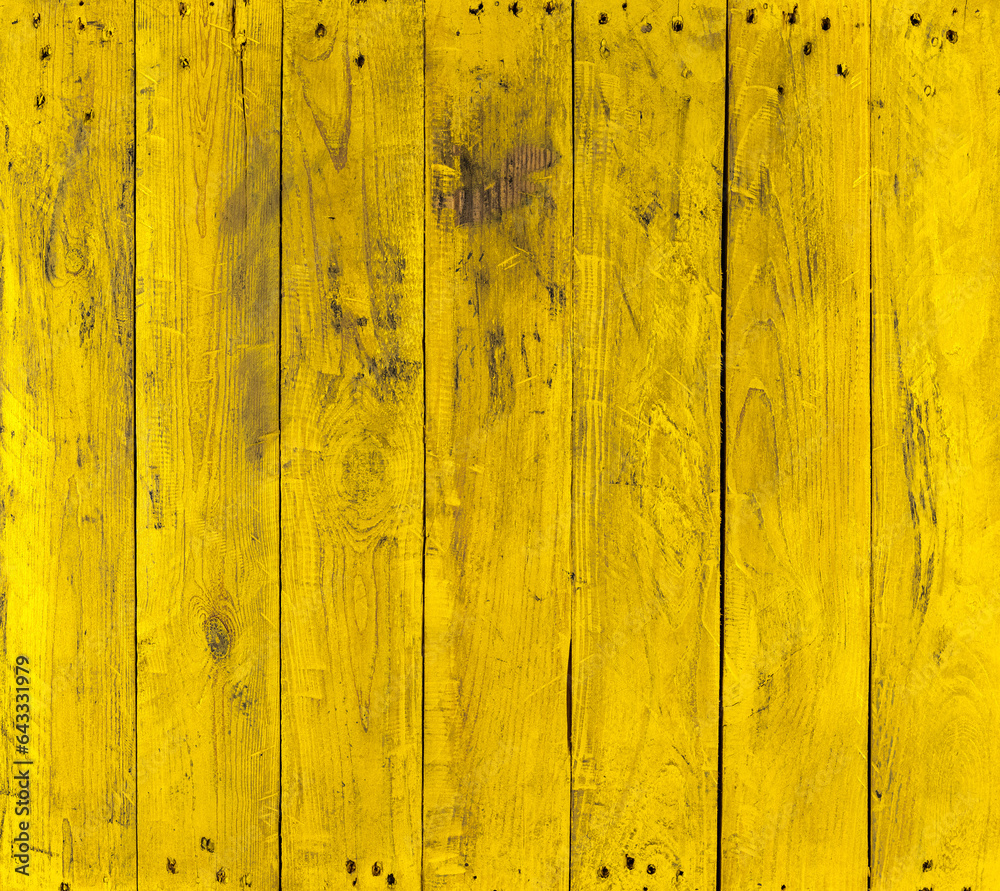 Weathered yellow wood texture background. Yellow stained wooden ...