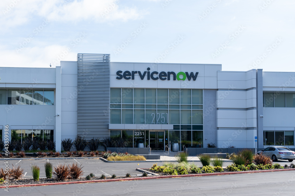 ServiceNow headquarters in Santa Clara, California, USA - June 11, 2023 ...
