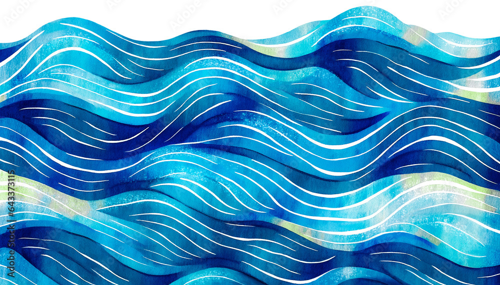 Transparent ocean water wave copy space for text. Isolated blue, teal ...
