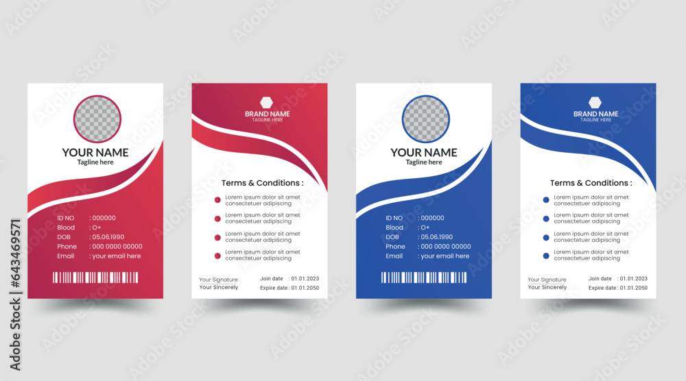 ID card template, office id card, business id card, customize id card ...