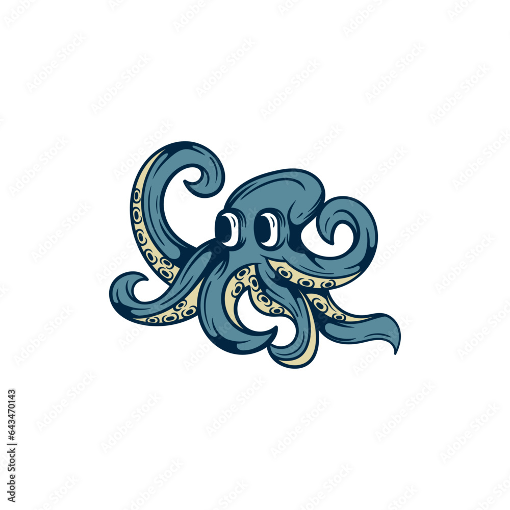 Octopus sport mascot logo design illustration. Squid, Kraken, Octopus ...