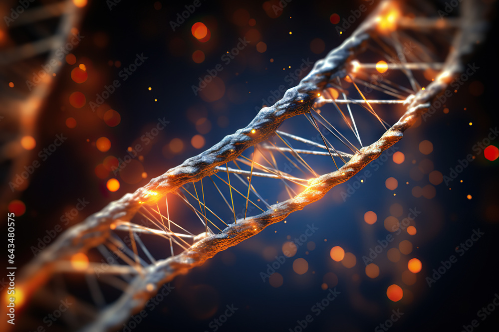 Genetic Vulnerability Visualizing DNA Double Helix Amidst Glowing ...