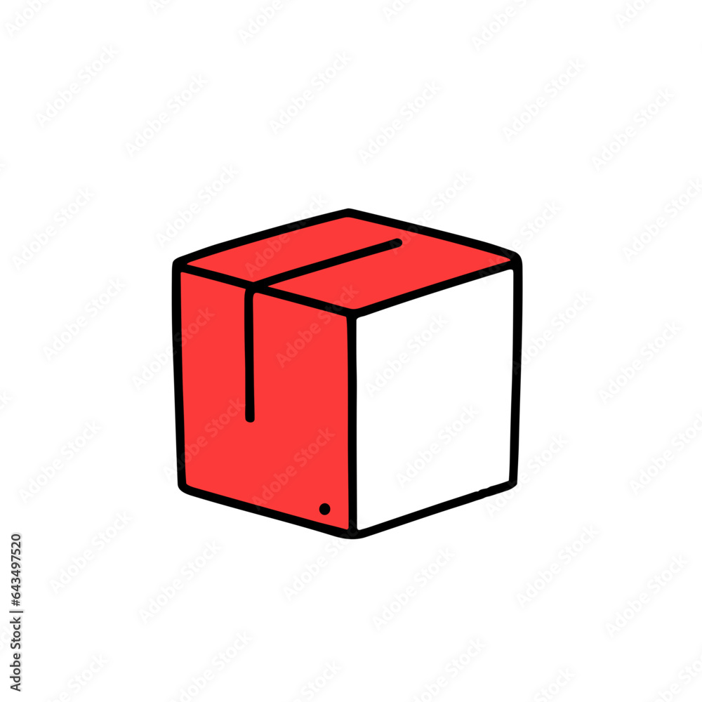 Return box vector icon in minimalistic, black and red line work, japan ...