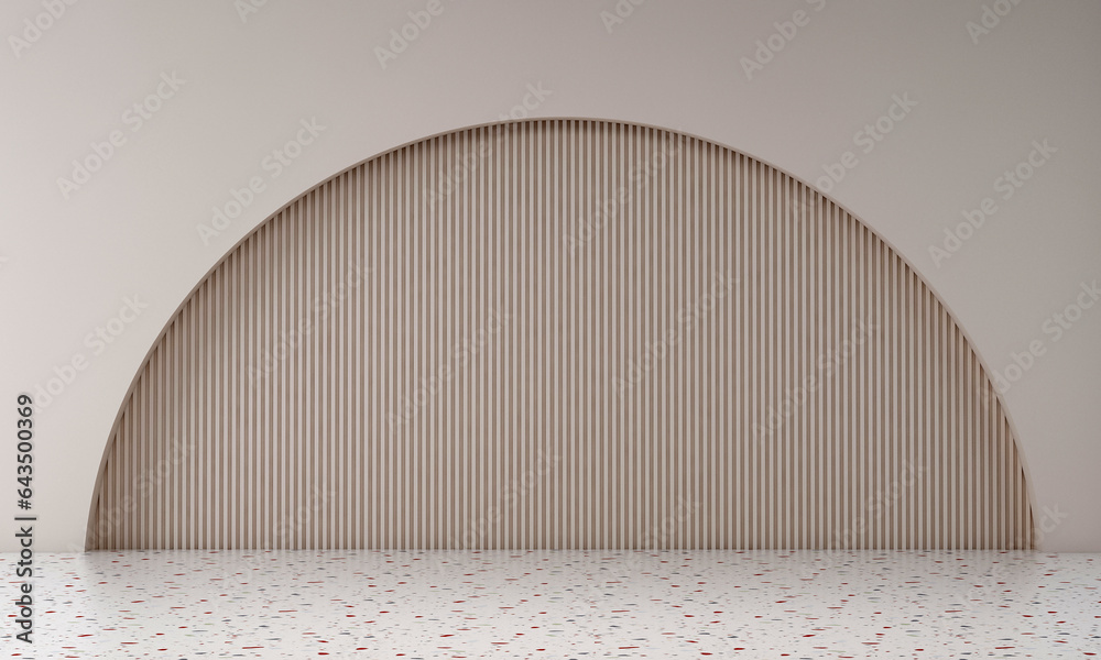 Living room and pink pastel arch wall texture background, empty ...