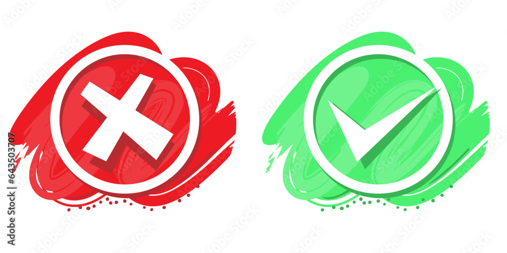 Vector Cross and Tick, Yes and No, True and false, accept and reject ...