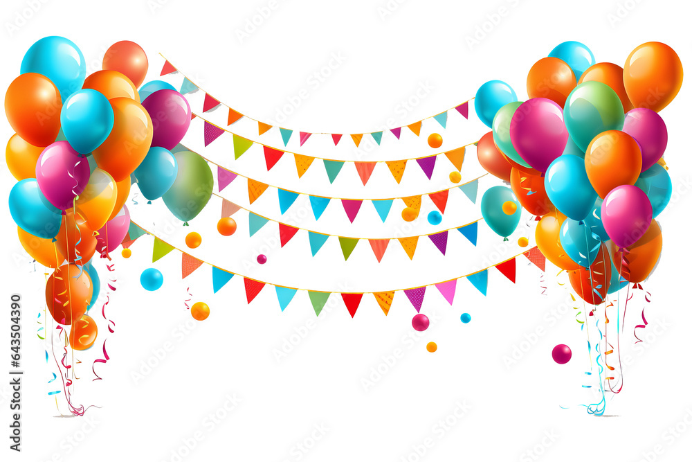 Colorful and festive happy birthday banners in PNG format with ...
