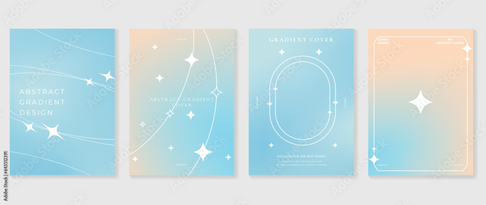 Idol lover posters set. Cute gradient holographic background vector ...