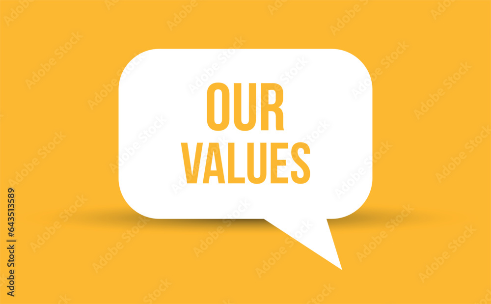 our values speech bubble vector illustration. Communication speech ...