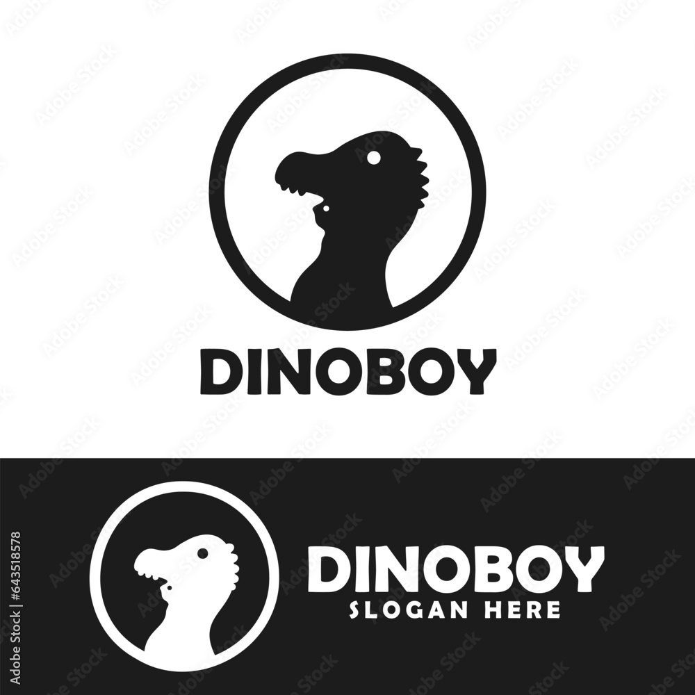 Dino Boy simple logo design template, Modern logo design concept with a ...