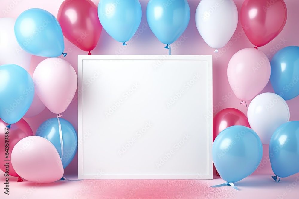 Gender Reveal Party Mockup, Poster, White Paper for editing ...