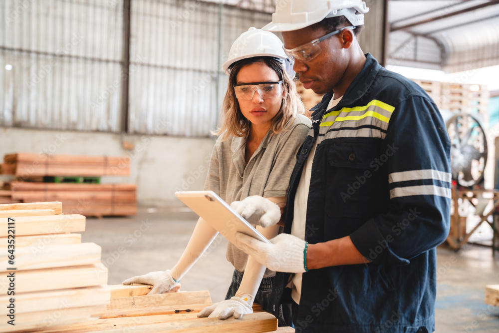 professional creatively carpenters woodworking teamwork together ...
