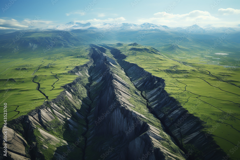 From high above, tectonic plate interactions become evident as they ...