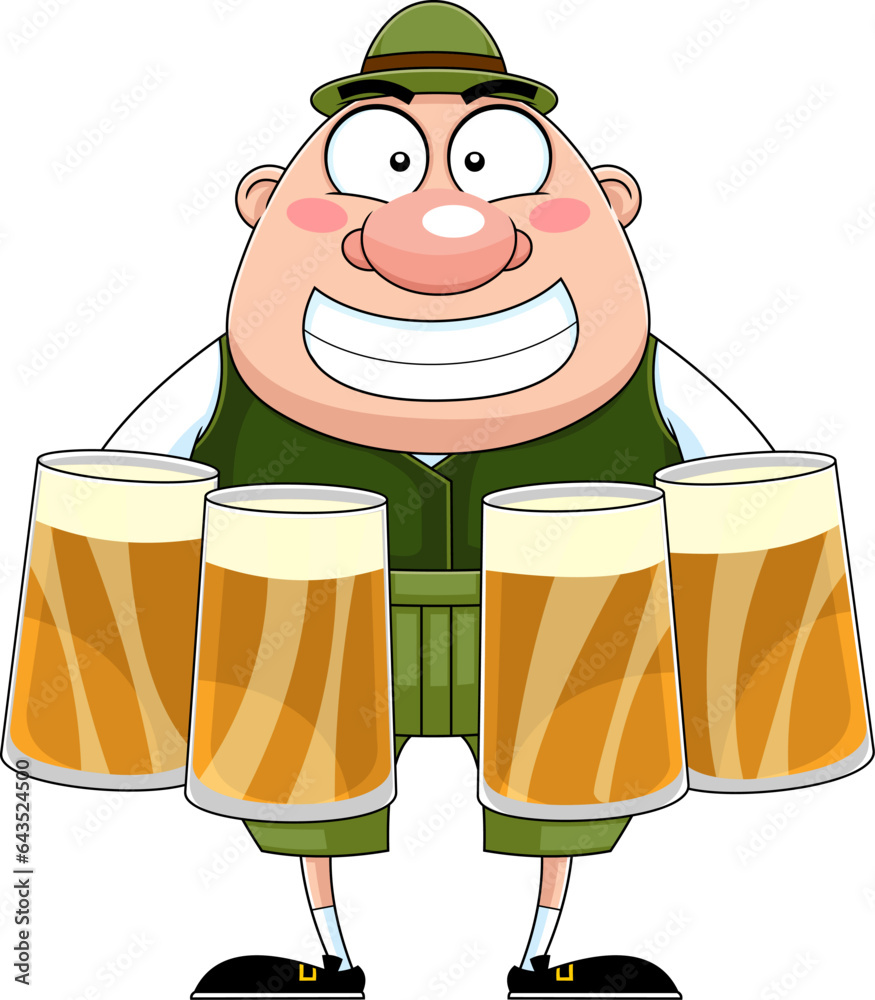 Oktoberfest Man Cartoon Character In Traditional Bavarian Clothes ...