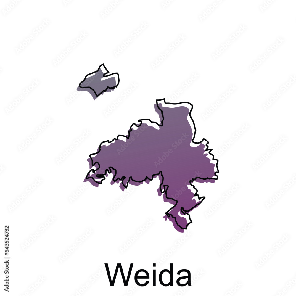 Map of Weida illustration design. German Country World Map ...