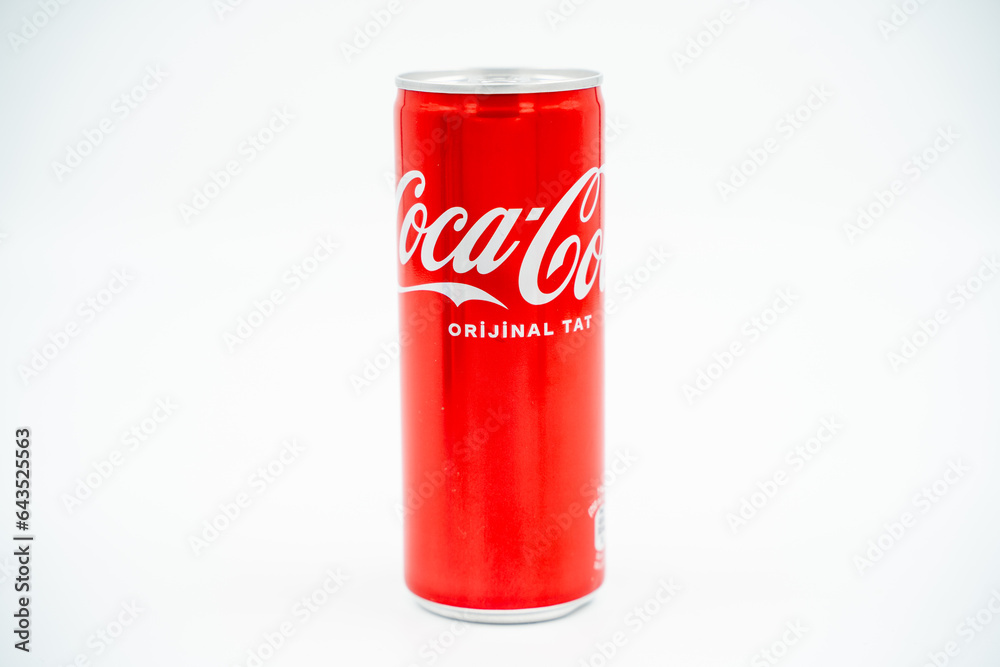 Coca Cola tin can isolated on white background. Ankara, Turkey ...