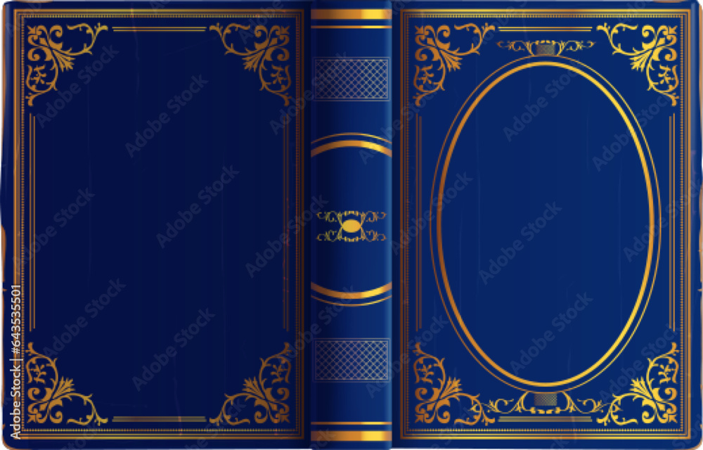 Realistic old book cover. Antique books award covers print layout ...