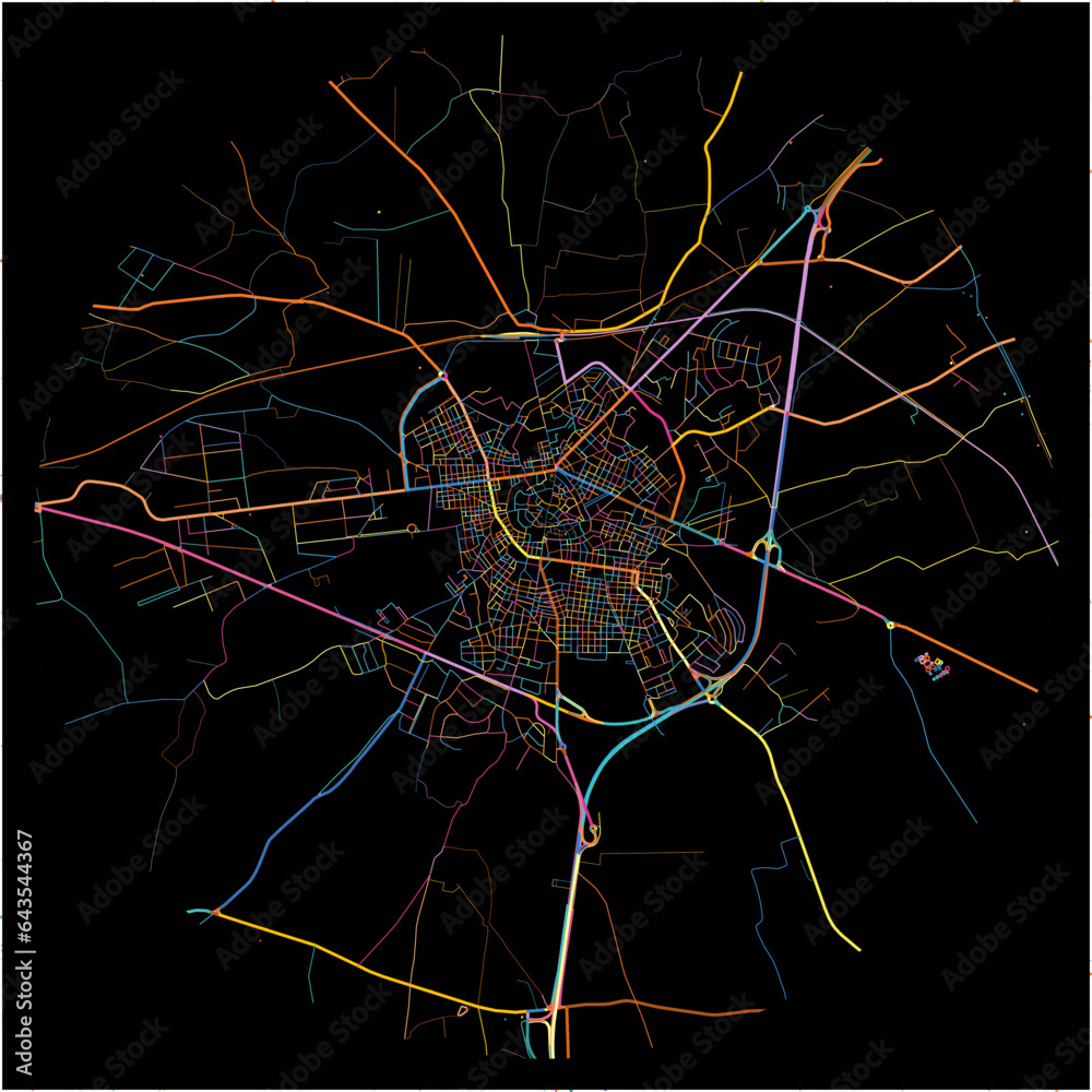 Colorful Map of Altamura, Apulia with all major and minor roads. Stock ...