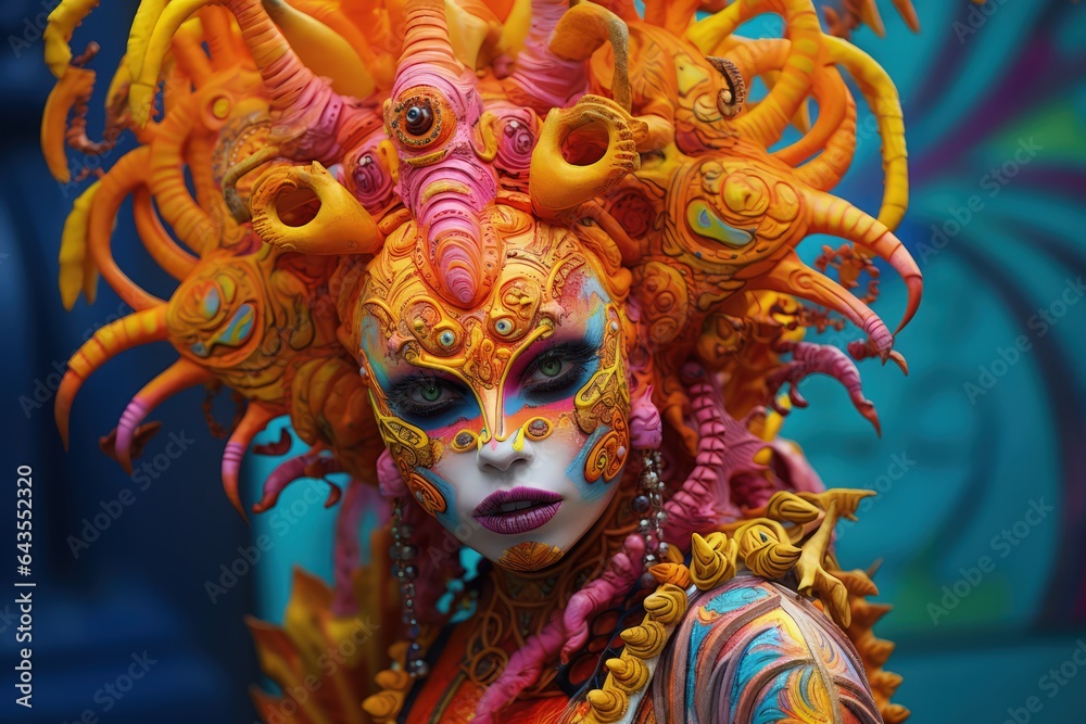 Portrait of Mexican cosplay for Dia De Las Muertos. Freaks with insane ...