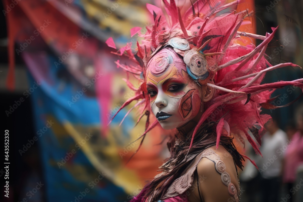 Portrait of Mexican cosplay for Dia De Las Muertos. Freaks with insane ...