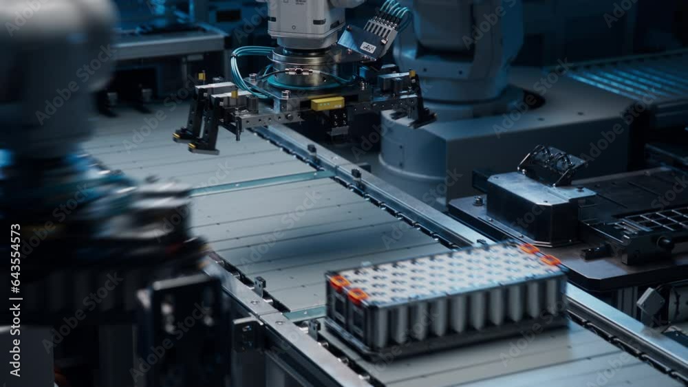 Electric Car Battery Pack Production Process. On Lithium-ion Battery ...