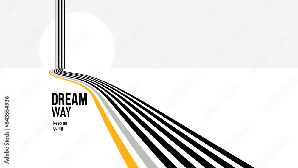 Future lines in 3D perspective vector abstract background, black and ...