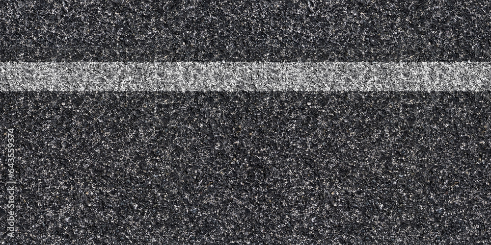 Seamless asphalt texture with unbroken white line at the side for road ...