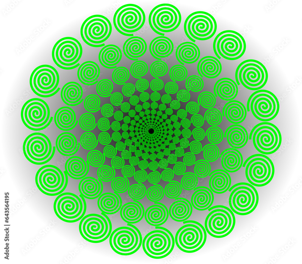 Circle repeated in Fibonacci vector isolated. crossed by circles ...
