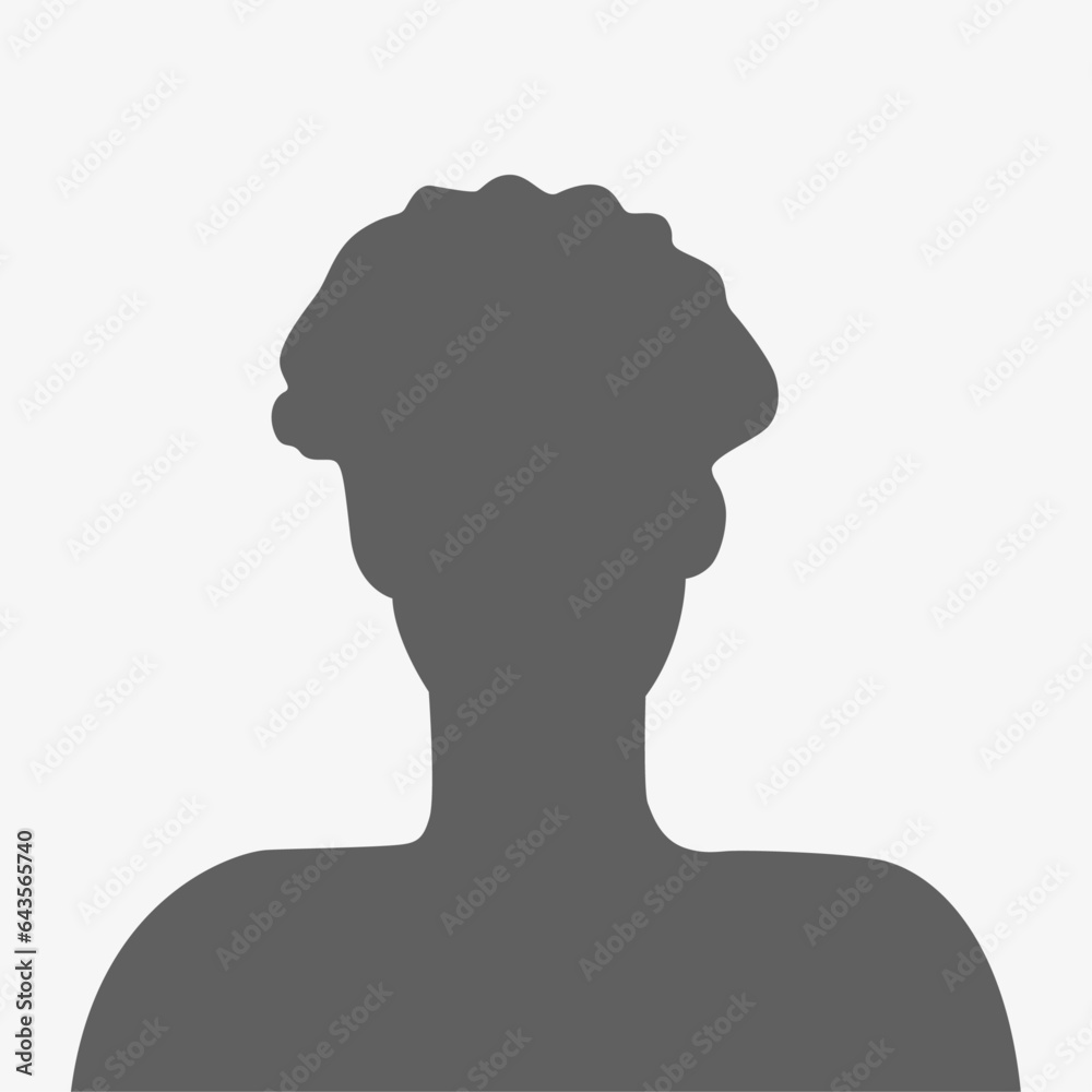 Vector flat illustration in gray color. Avatar, user profile, person ...