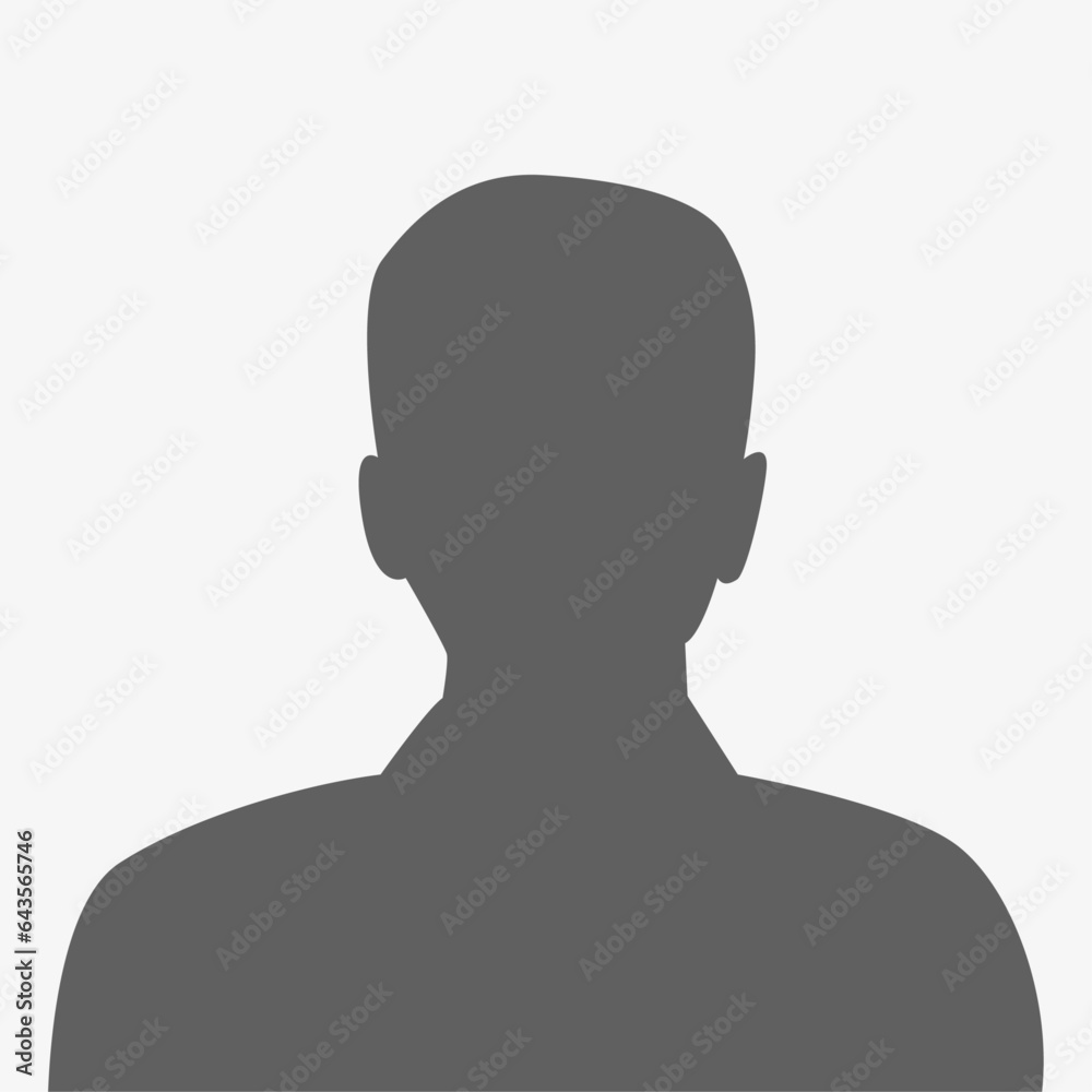 Vector flat illustration in gray color. Avatar, user profile, person ...