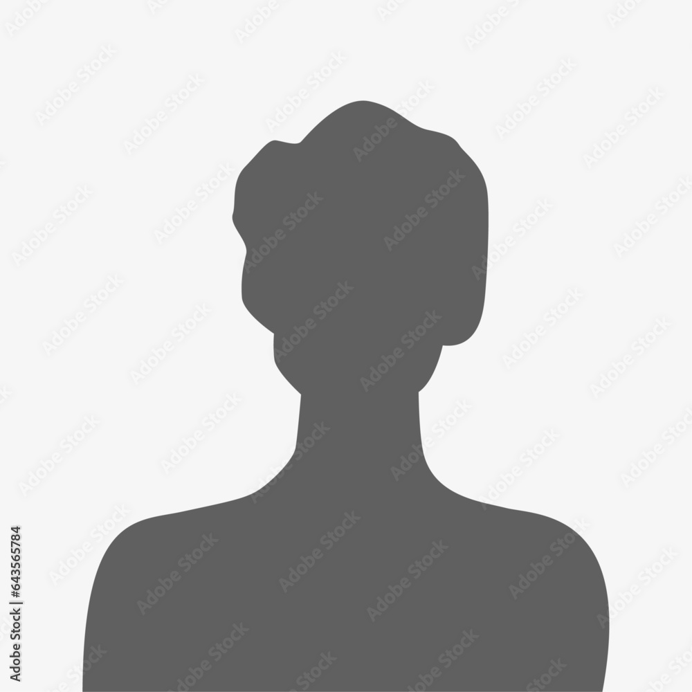 Vector flat illustration in gray color. Avatar, user profile, person ...