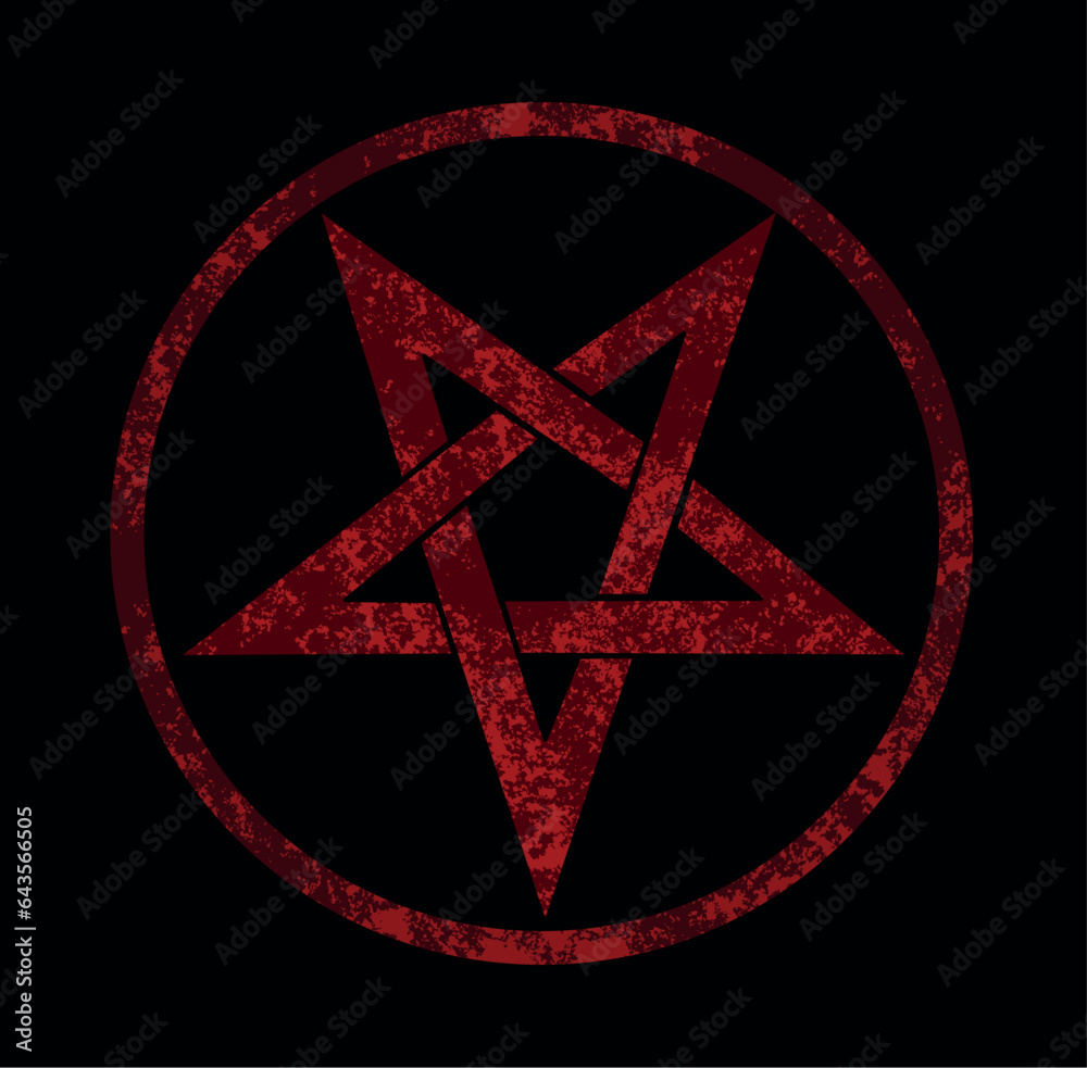 Red inverted pentagram Stock Vector | Adobe Stock