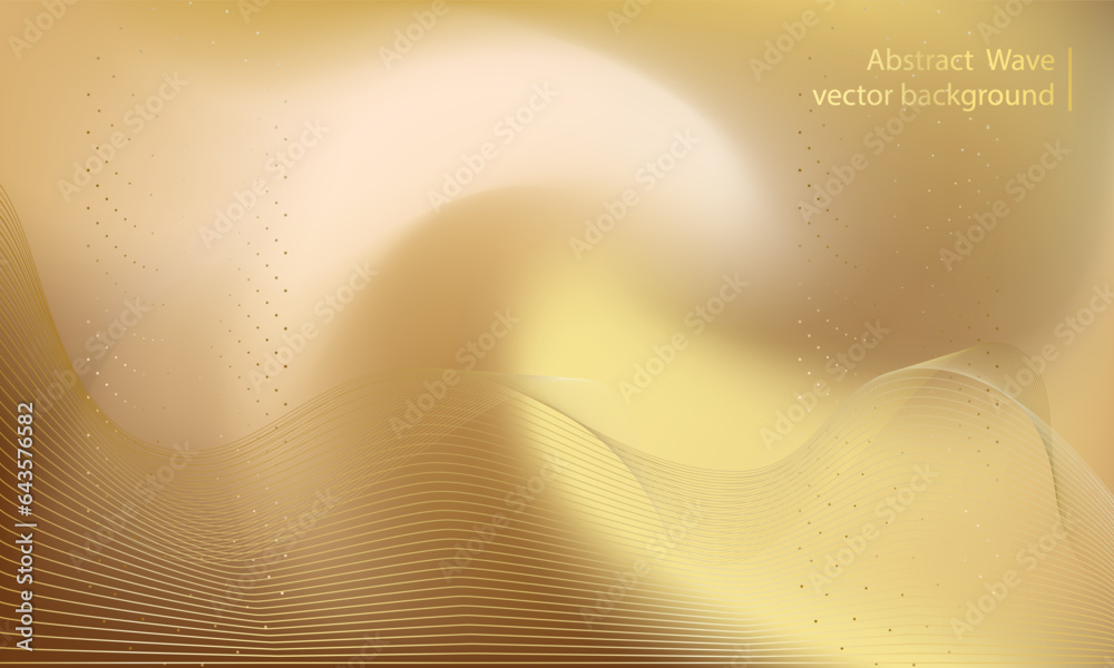 Abstract gold gradient background. Hand drawing 10 EPS. Golden waves ...