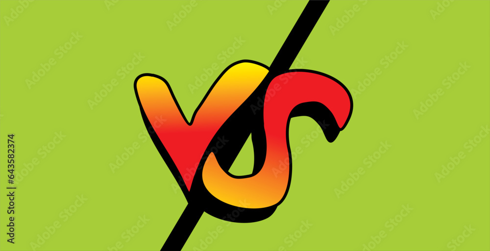 VS template, logo versus letter, game template green screen. fight ...