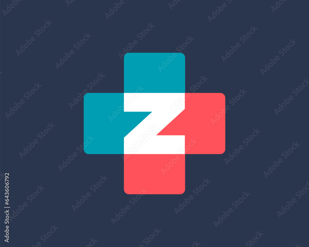 Letter Z cross plus medical logo icon design template elements Stock ...