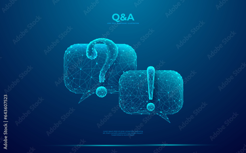 Two dialogue bubbles chat with Question and Answer blue symbols ...