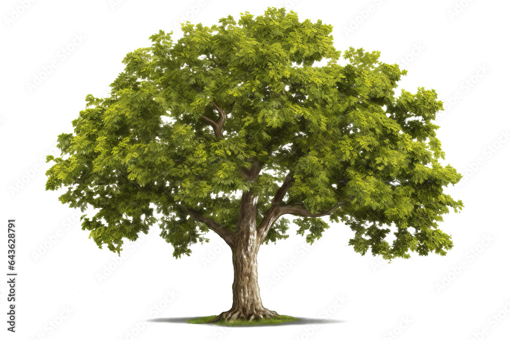 American elm tree PNG with green leaves and brown trunk isolated on ...