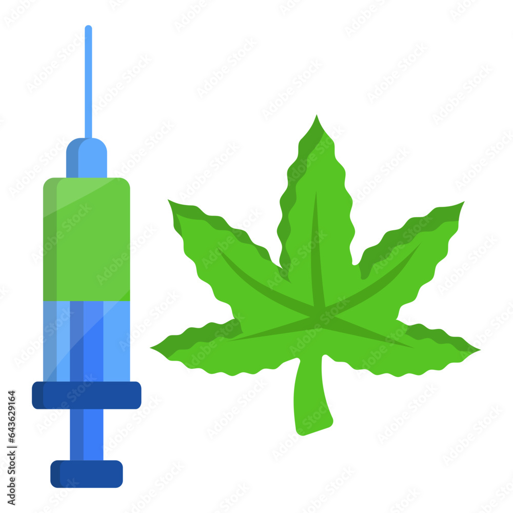 Weed or hash Vials concept, Liquid THCA vector color icon design ...