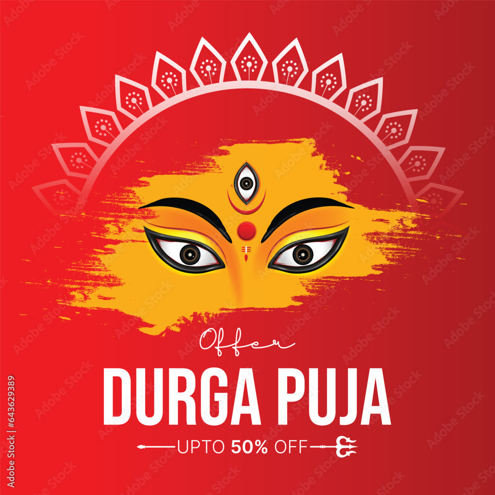 indian festival happy durga puja creative banner background design with ...